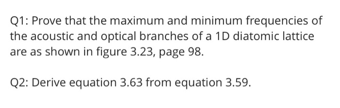 Solved Q1: Prove that the maximum and minimum frequencies of | Chegg.com