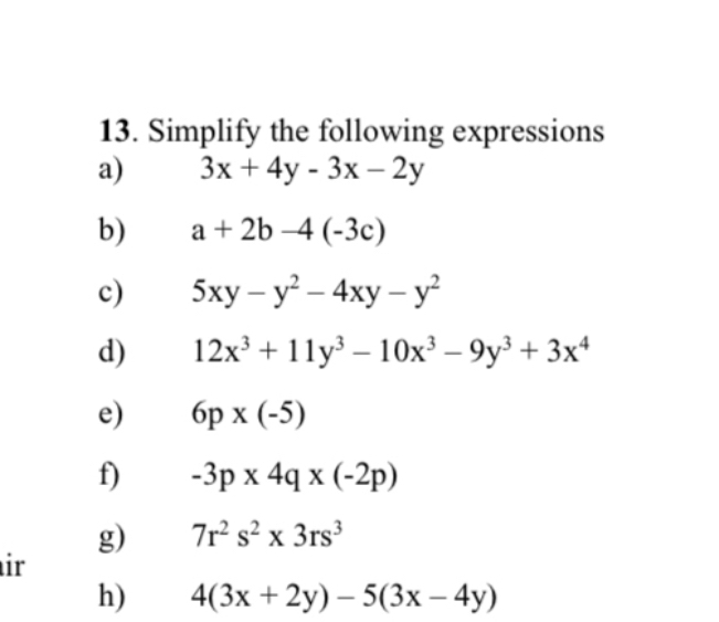 Solved Simplify the following | Chegg.com