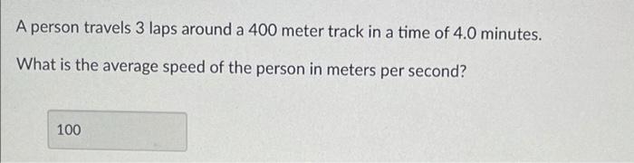 Solved A person travels 3 laps around a 400 meter track in a | Chegg.com