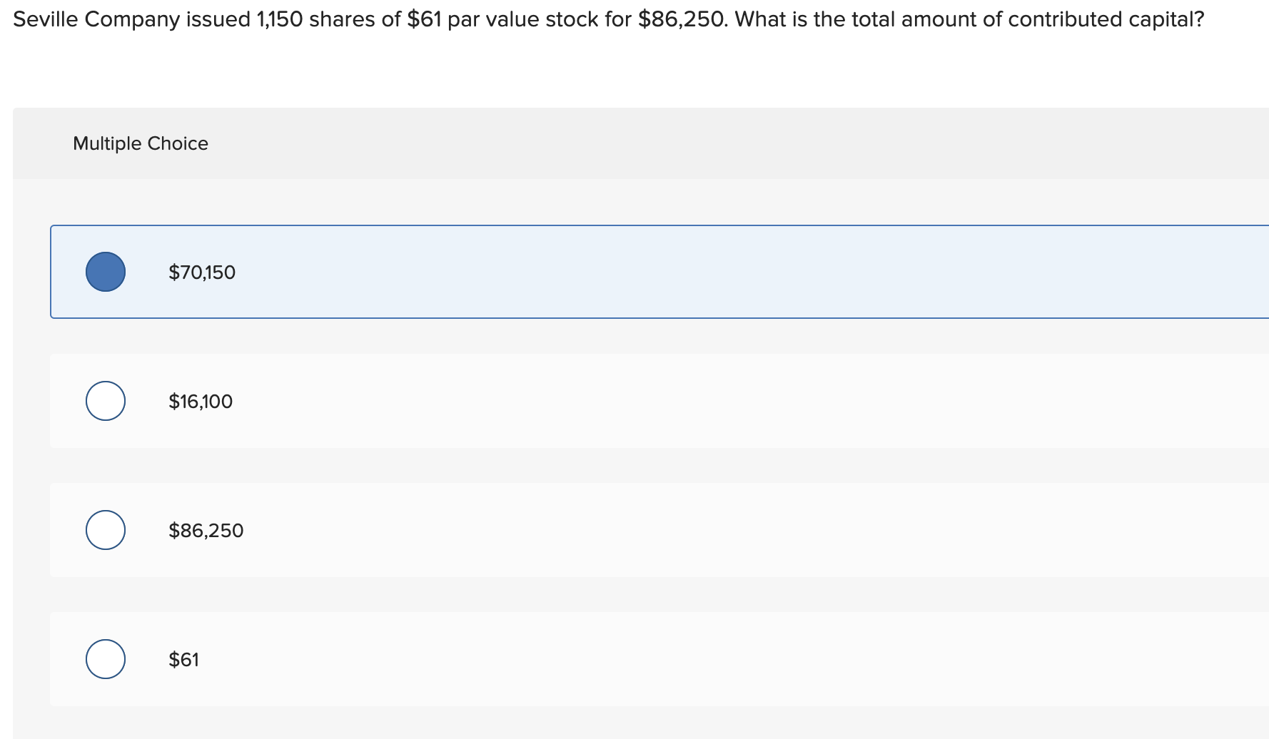 Solved Seville Company issued 1,150 ﻿shares of \( \$ 61 \) | Chegg.com