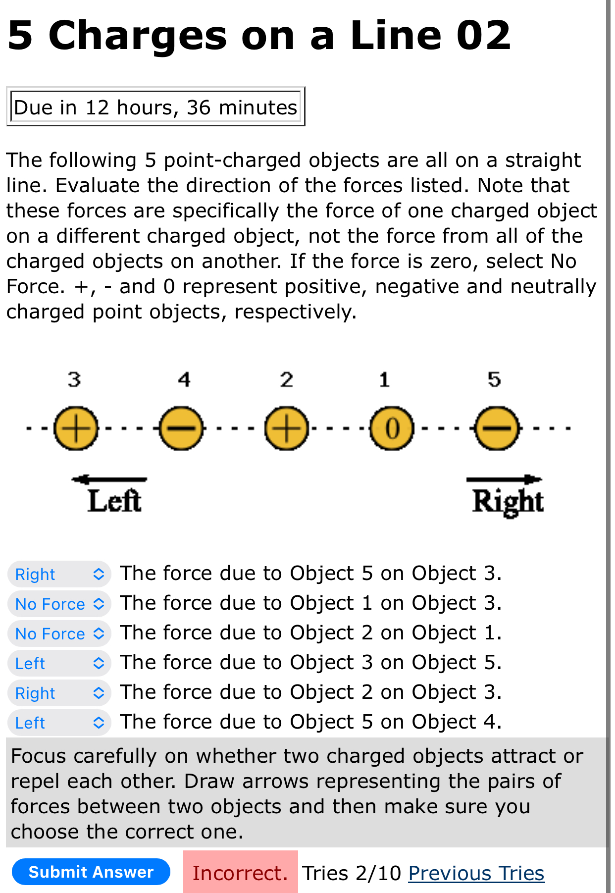 Solved 5 ﻿Charges on a Line 02Due in 12 ﻿hours, 36 | Chegg.com