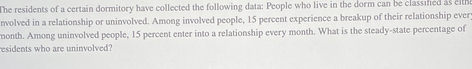 Solved nvolved in a relationship or uninvolved. Among | Chegg.com