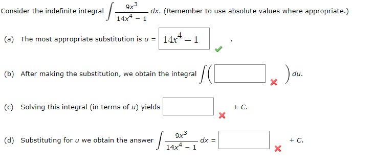 Solved Consider the indefinite integral | Chegg.com