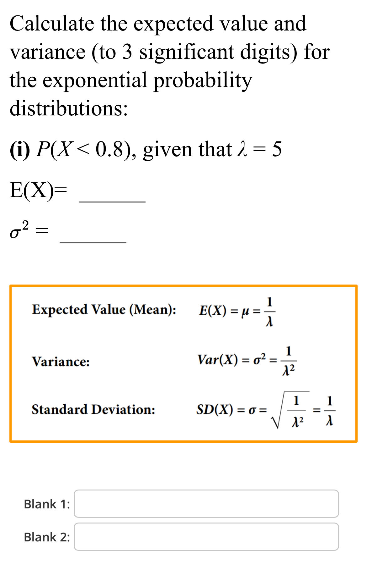 Solved Calculate the expected value and variance (to 3 | Chegg.com