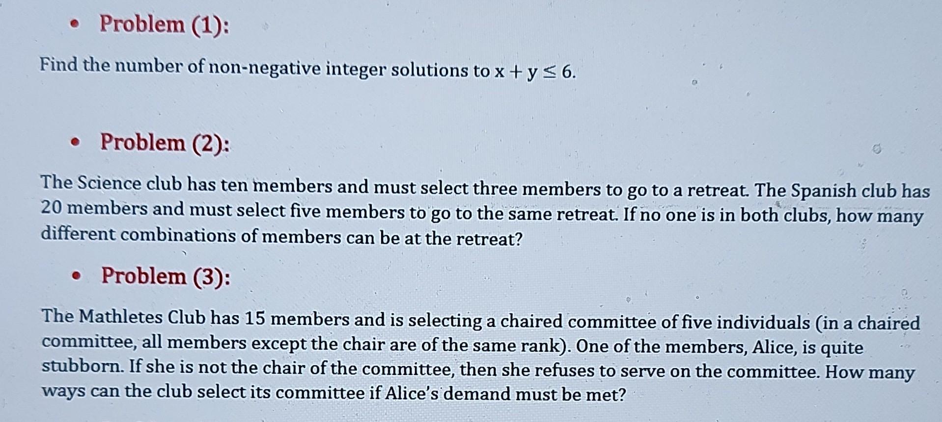Solved Find The Number Of Non Negative Integer Solutions To