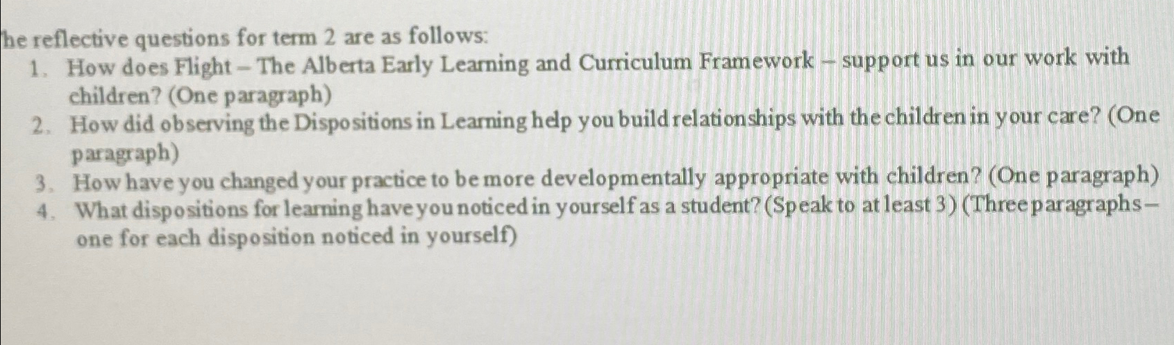Solved he reflective questions for term 2 ﻿are as | Chegg.com