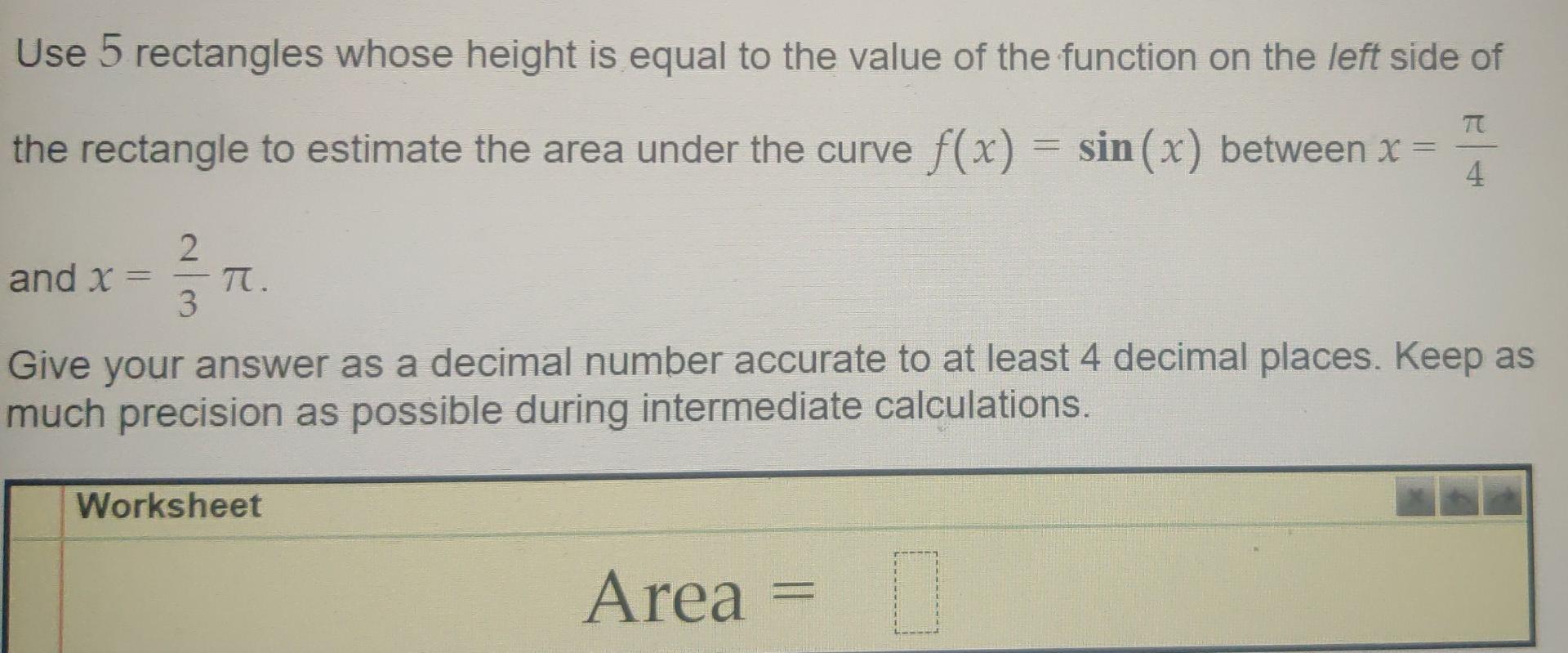 Solved Use 5 rectangles whose height is equal to the value | Chegg.com