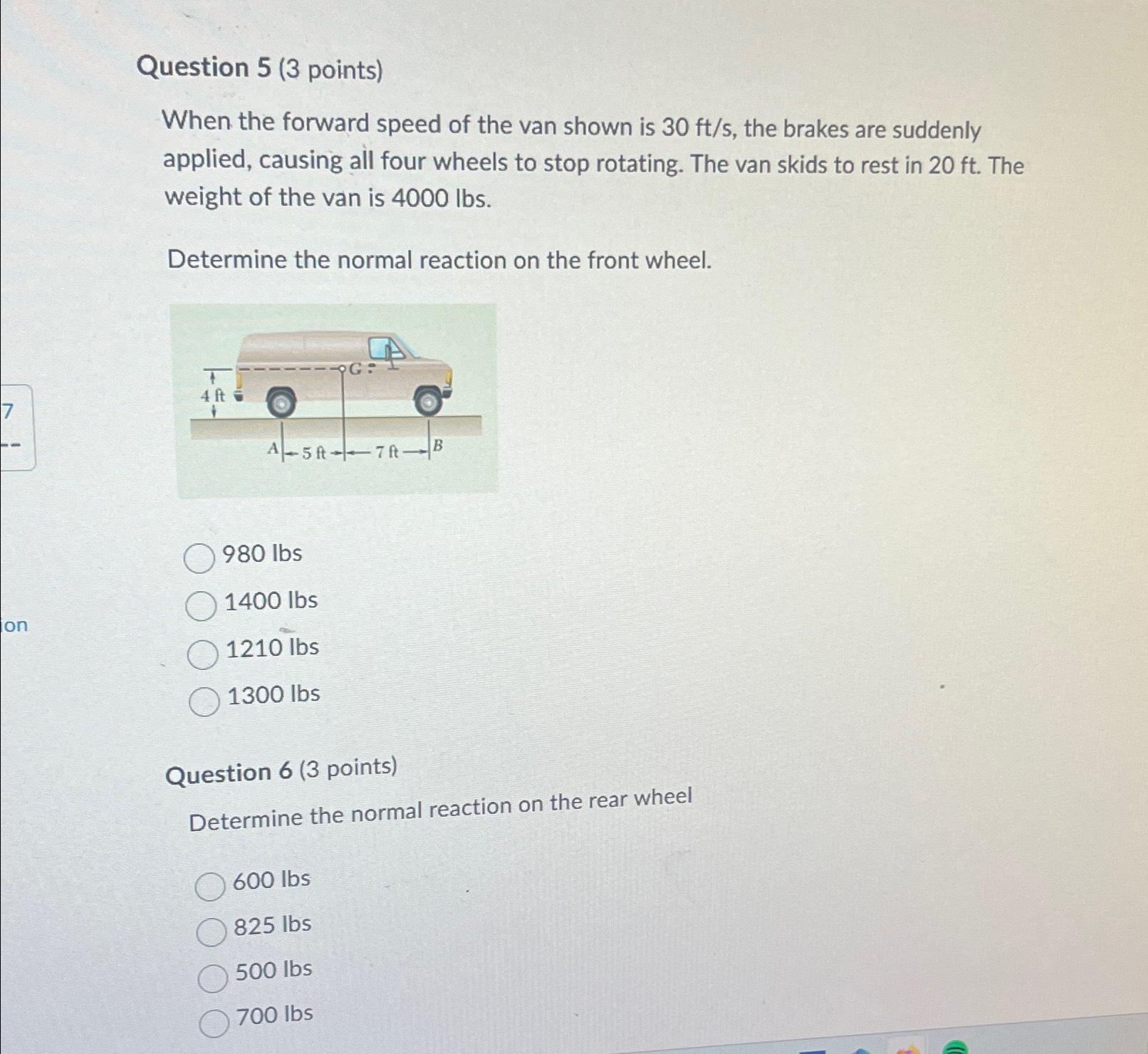 Solved Question 5 (3 ﻿points)When the forward speed of the | Chegg.com
