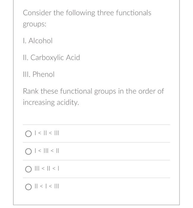Solved Consider the following three functionals groups: I. | Chegg.com