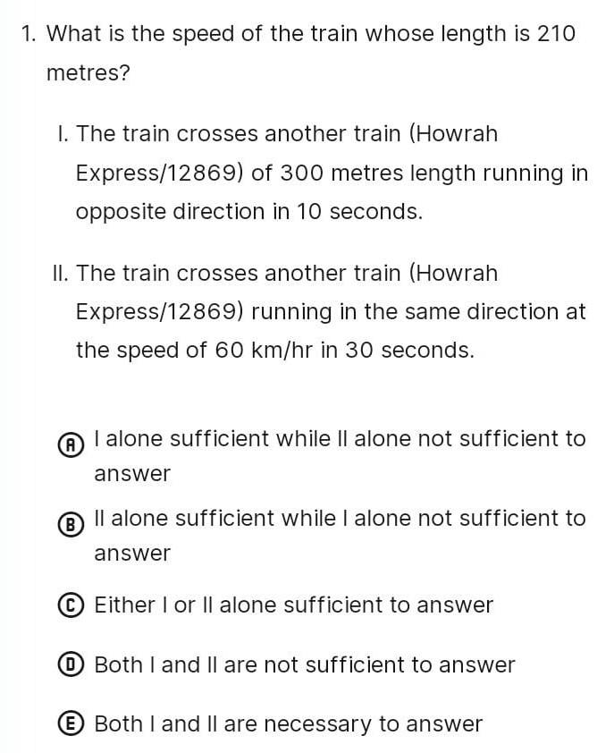 Solved What is the speed of the train whose length is 210 | Chegg.com