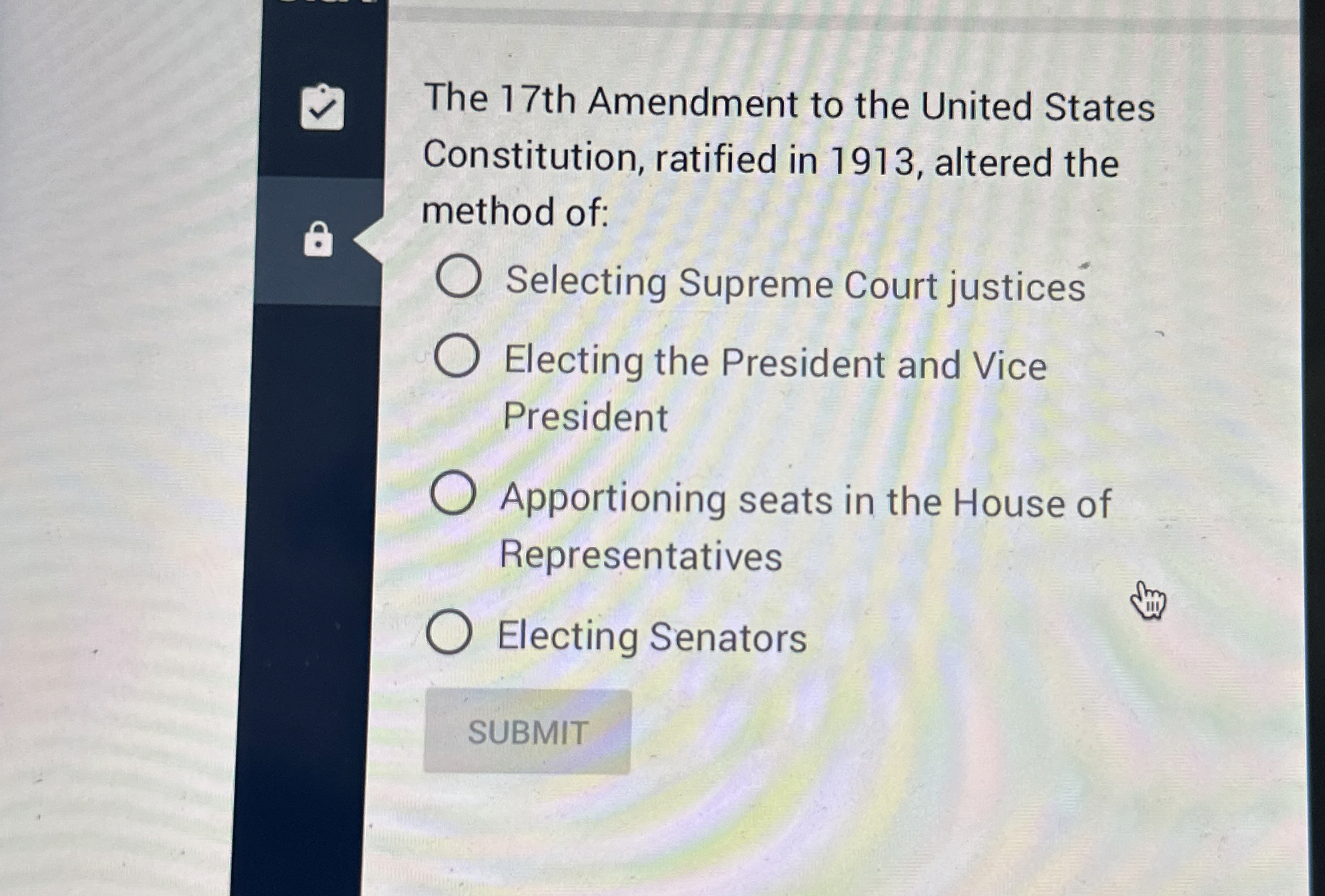 Solved The 17th Amendment to the United States Constitution, | Chegg.com