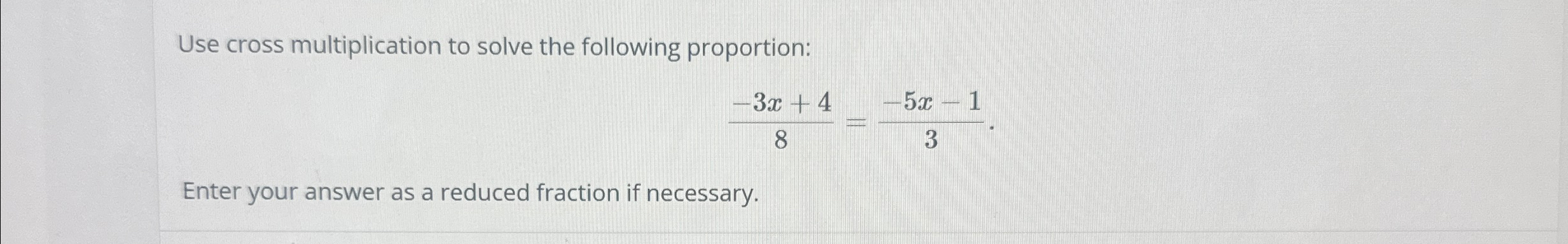 Solved Use cross multiplication to solve the following | Chegg.com