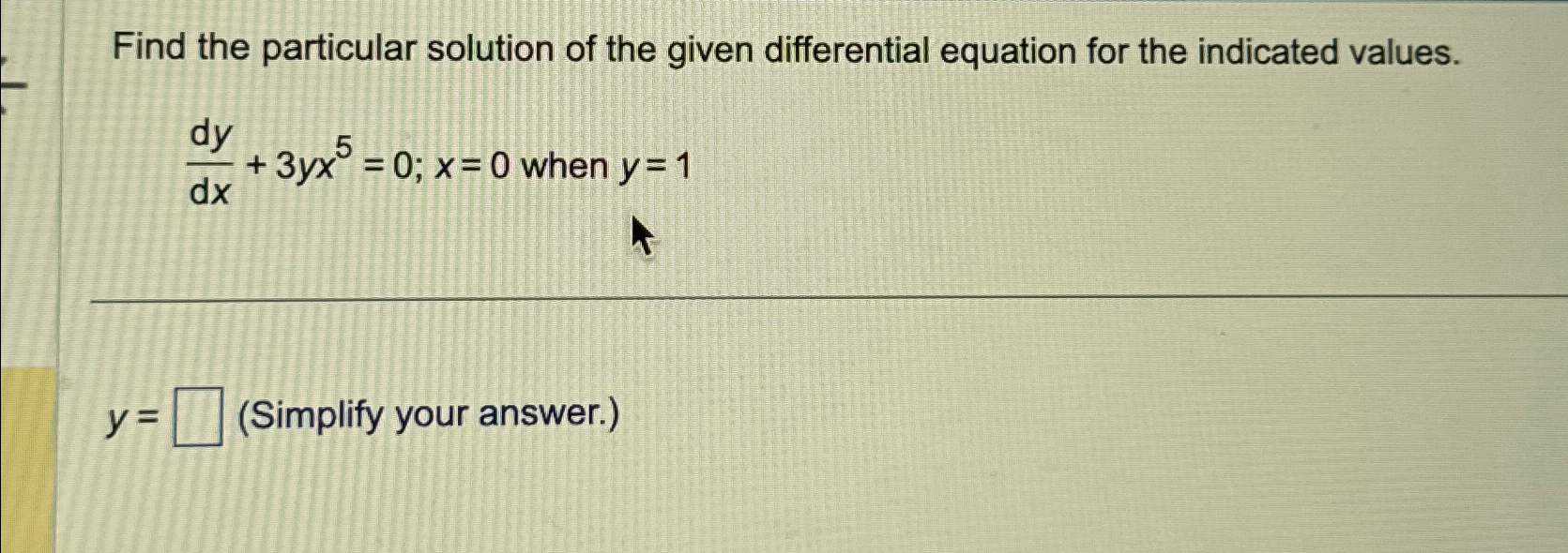 Solved Find the particular solution of the given | Chegg.com