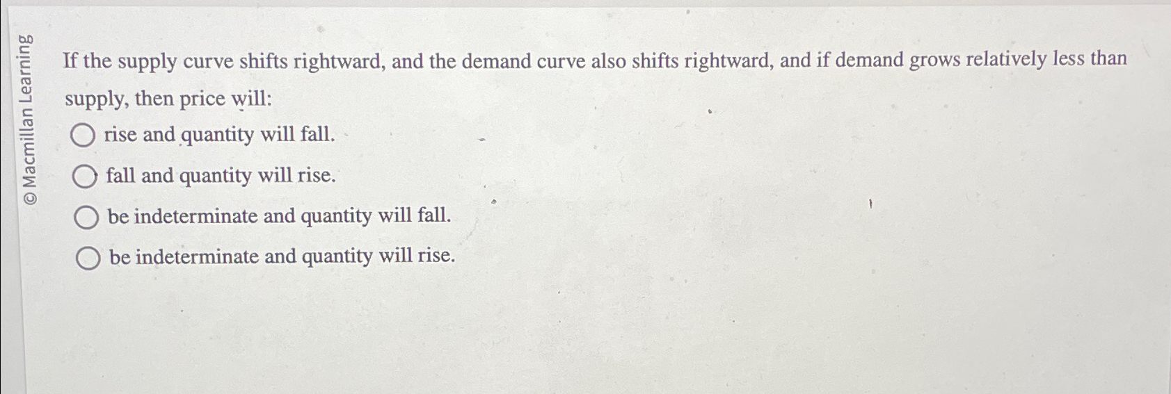 Solved If the supply curve shifts rightward, and the demand | Chegg.com