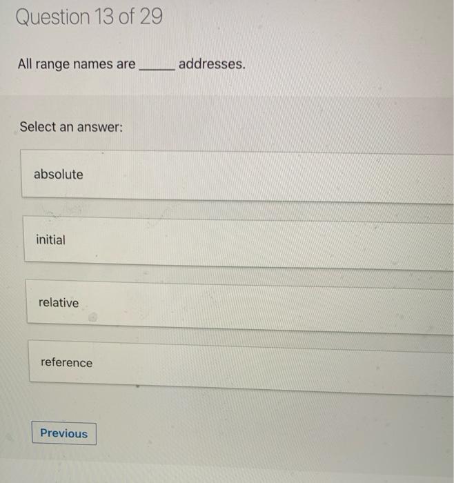 Solved Question 2 of 29 To select all blank cells in a list, | Chegg.com