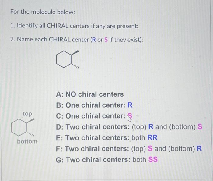 Solved for the molecule below, identify all chiral centers | Chegg.com