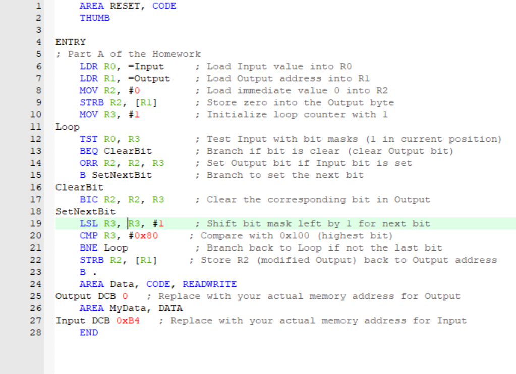 Solved Need help with code in uVision using ARM Assembly: | Chegg.com