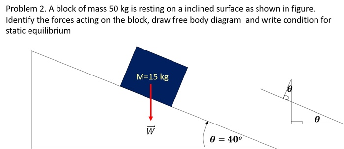 Solved FBD M=15 kg Condition for static equilibrium FBD b) F | Chegg.com