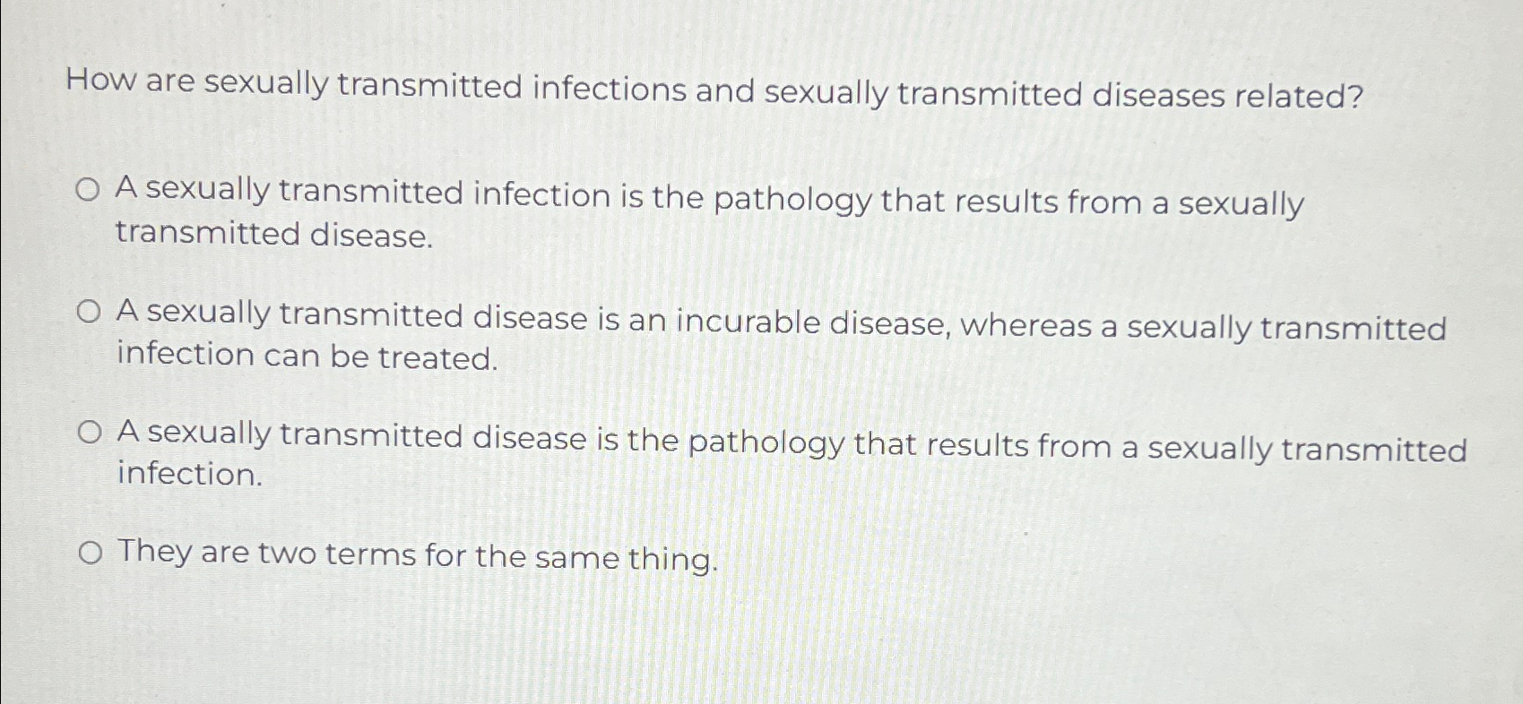 Solved How are sexually transmitted infections and sexually | Chegg.com