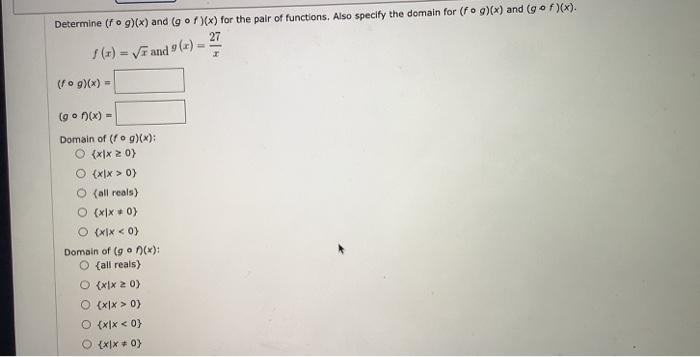 Solved Determine (fog)(x) and (gof)(x) for the pair of | Chegg.com