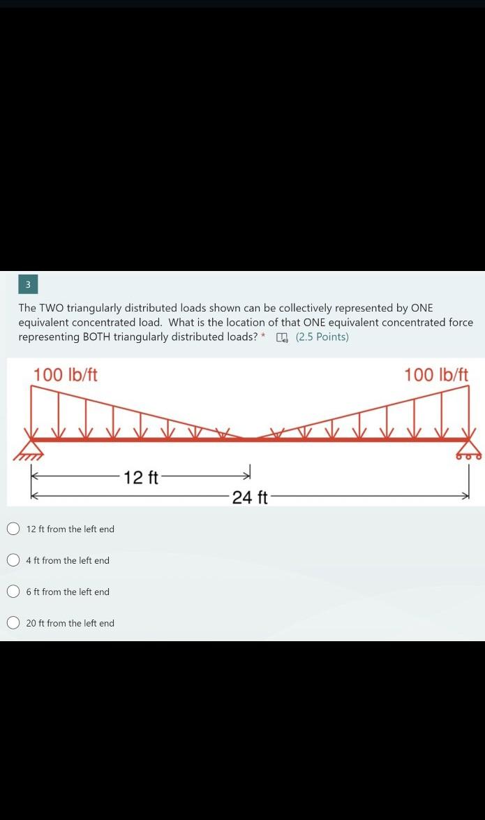 Solved The TWO triangularly distributed loads shown can be | Chegg.com