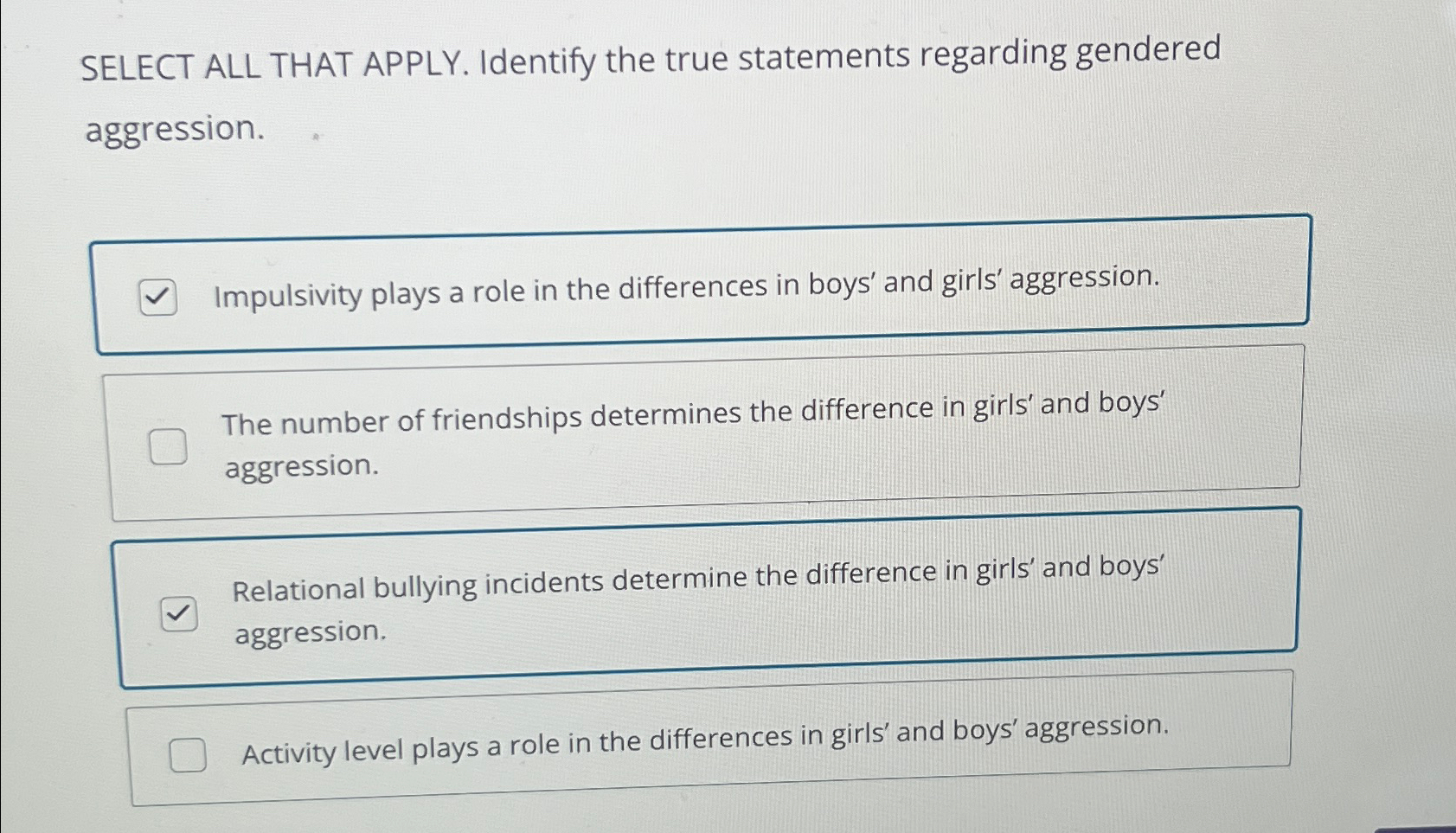 Solved SELECT ALL THAT APPLY. Identify the true statements | Chegg.com