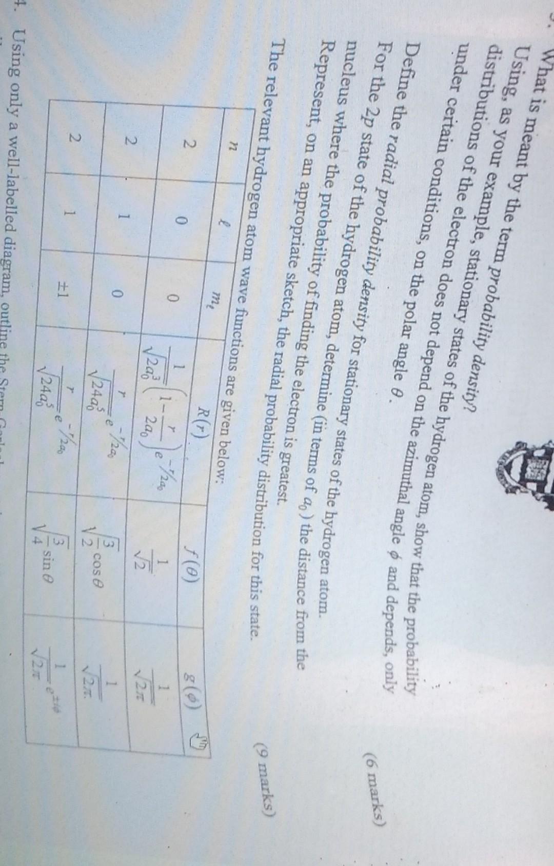 Solved quantum Mechanics it's a past paper question, can | Chegg.com