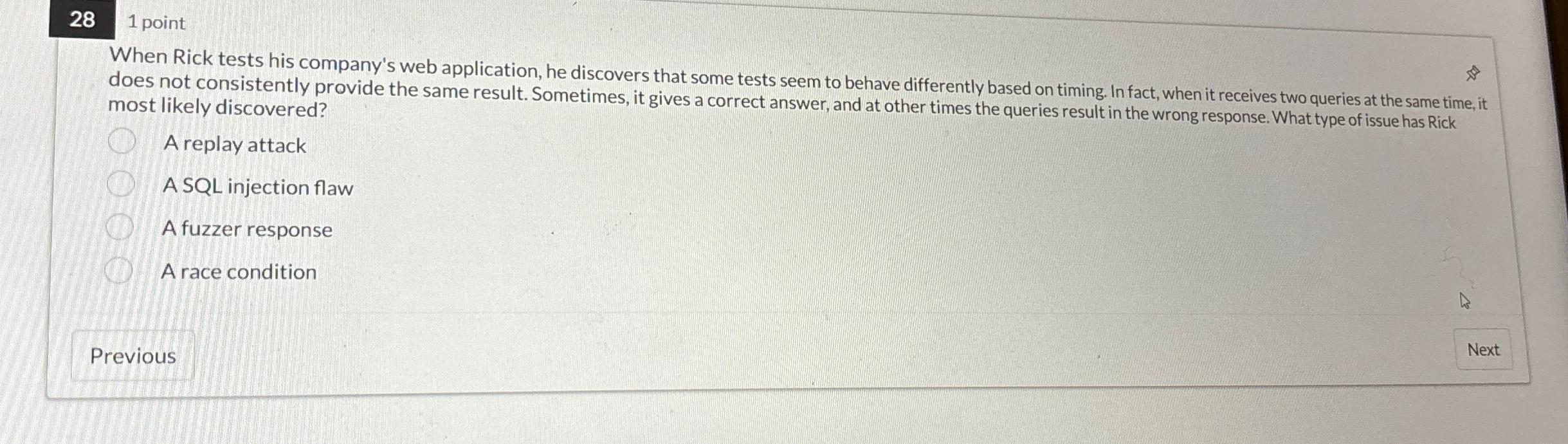 Solved 281 ﻿pointWhen Rick tests his company's web | Chegg.com