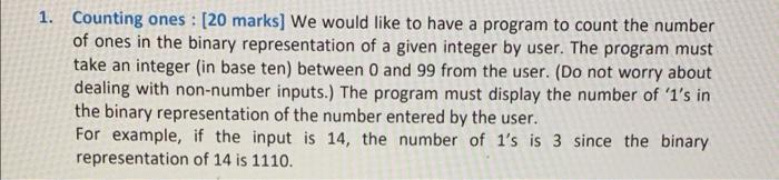 Solved Please write program in java language and to count | Chegg.com