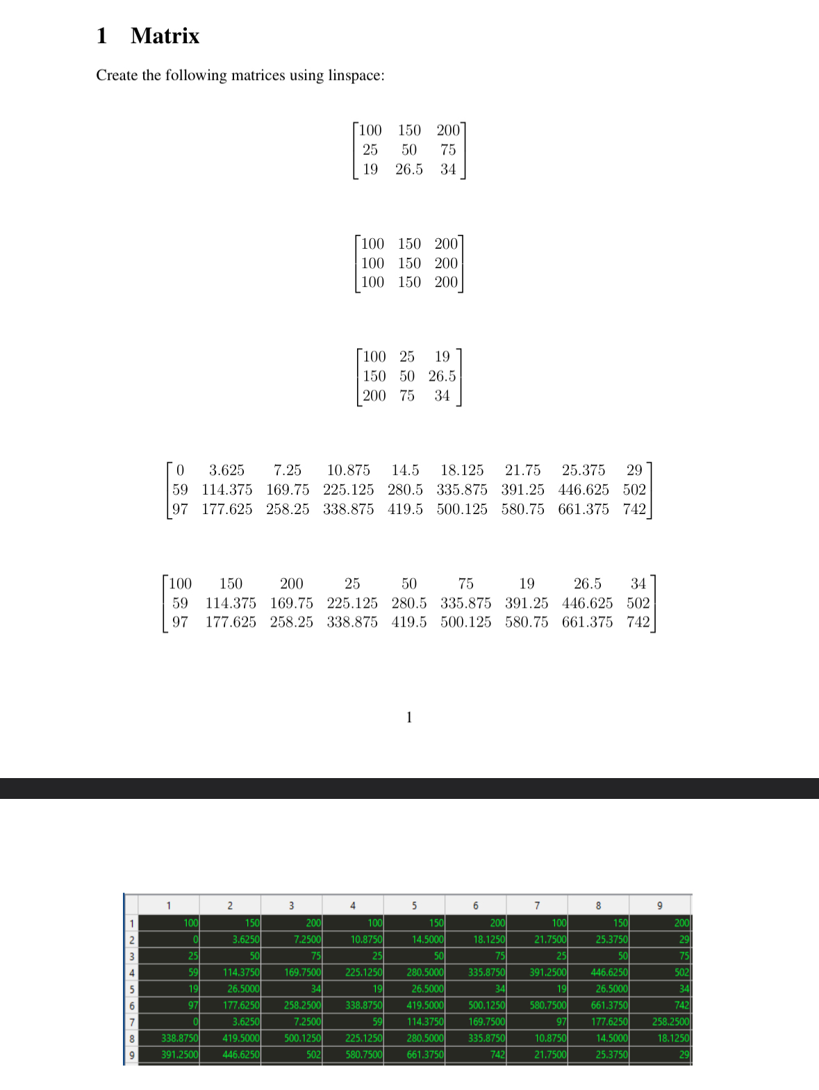 Solved make the code for this matrix and make the same | Chegg.com