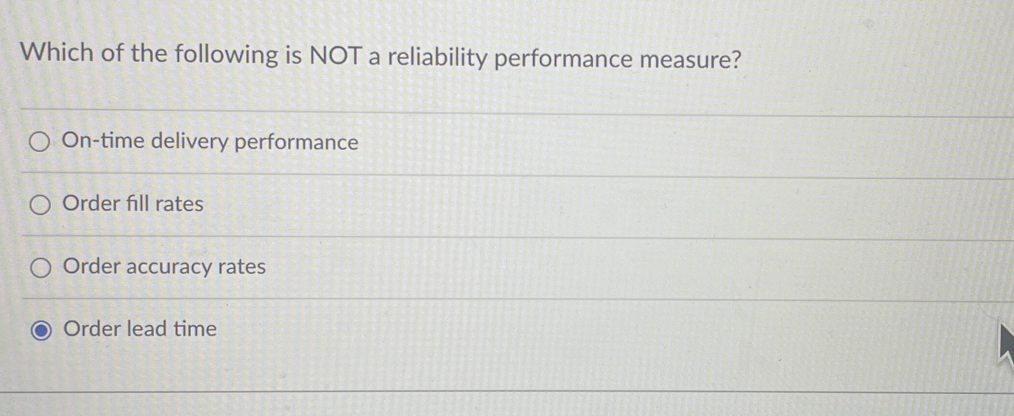 Solved Which of the following is NOT a reliability | Chegg.com