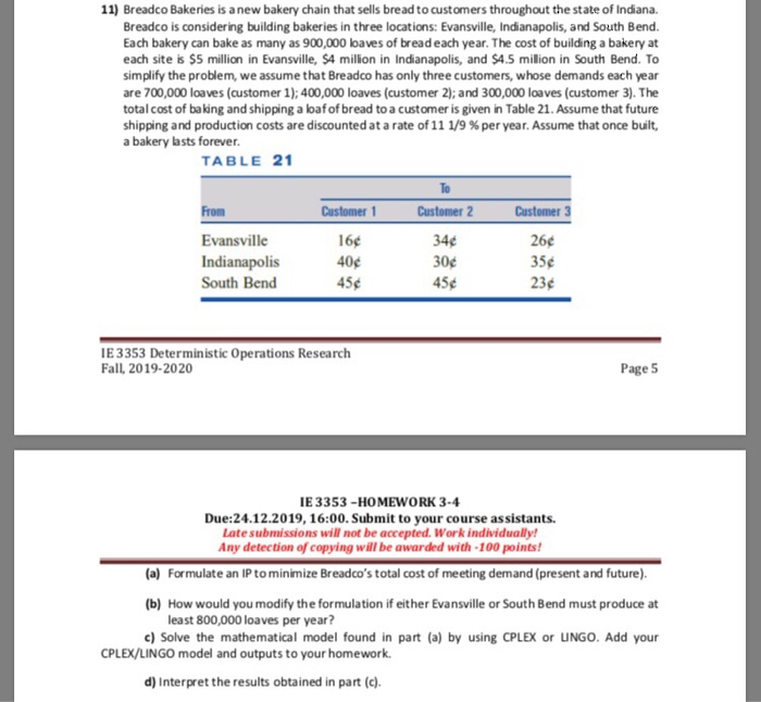 11) Breadco Bakeries is a new bakery chain that sells | Chegg.com