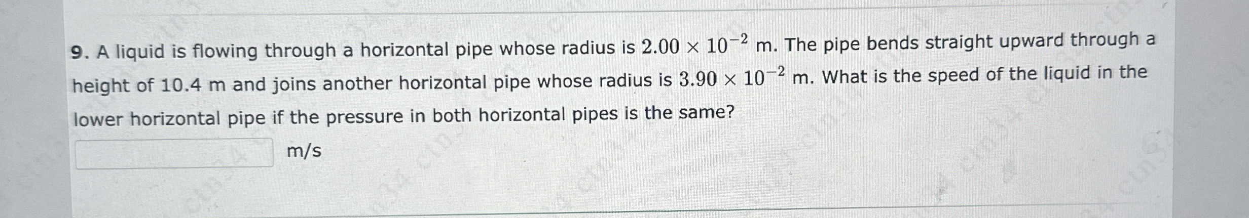 Solved A liquid is flowing through a horizontal pipe whose | Chegg.com
