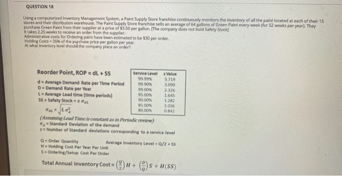 Solved QUESTION 18 Using a computerized Inventory Management | Chegg.com
