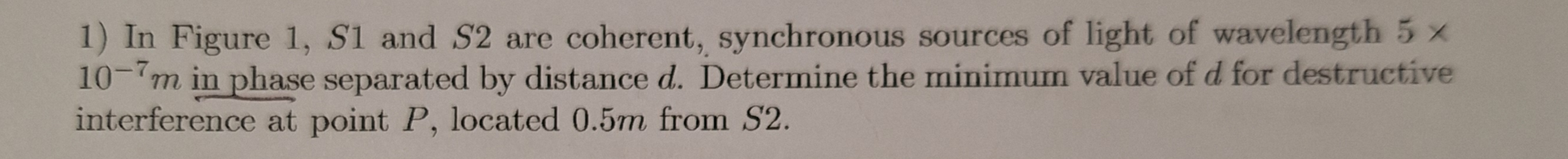 Solved In Figure 1 S1 ﻿and S2 ﻿are Coherent Synchronous