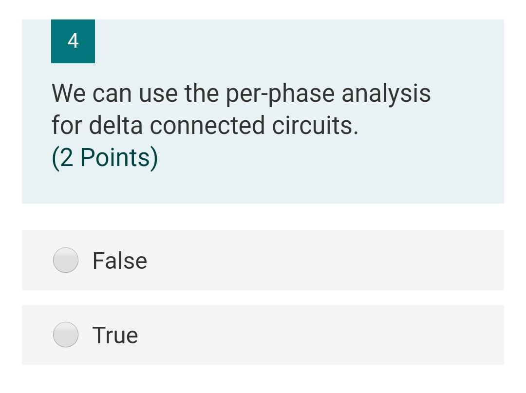 Solved 4 We can use the per-phase analysis for delta | Chegg.com