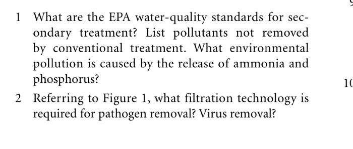 Solved 1 What are the EPA water-quality standards for | Chegg.com