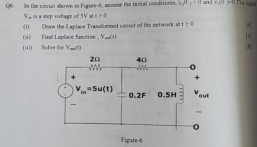 Solved Q6: In the circuit shown in Figure-6, ﻿assume the | Chegg.com