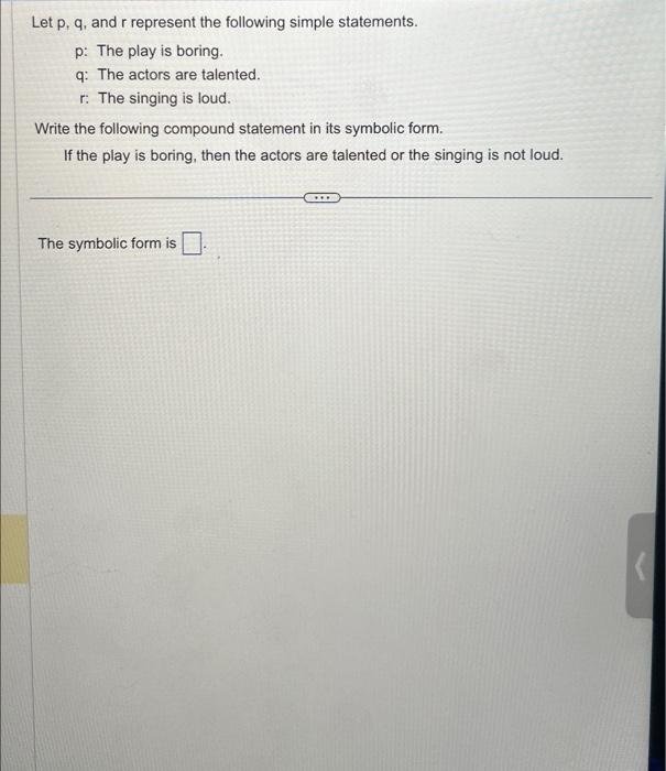 Solved Let p,q, and r represent the following simple | Chegg.com