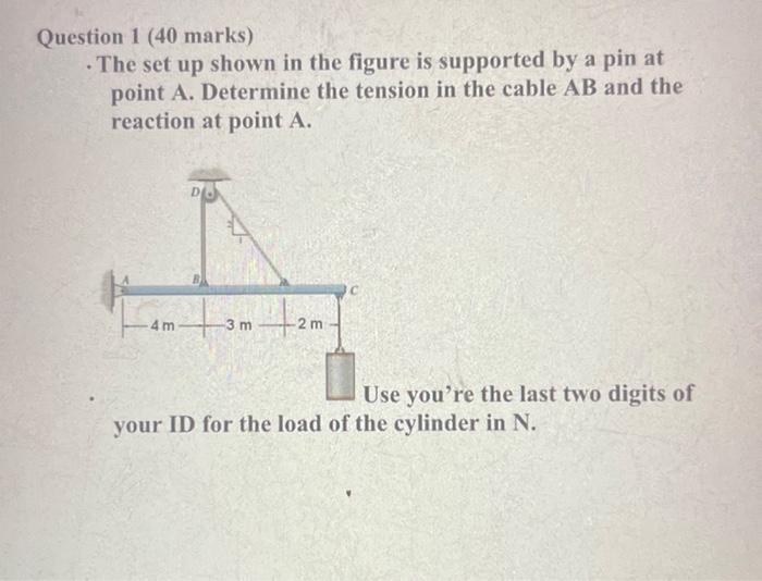 Solved Question 1 (40 marks) - The set up shown in the | Chegg.com