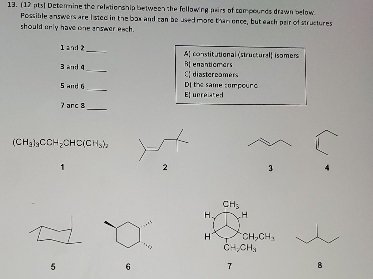 Solved 13. (12 pts) Determine the relationship between the | Chegg.com