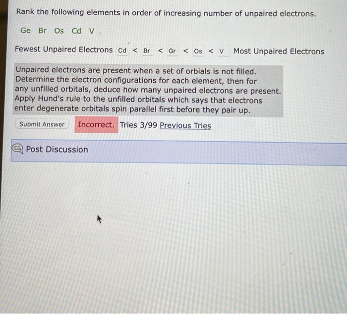 Solved Rank the following elements in order of increasing | Chegg.com