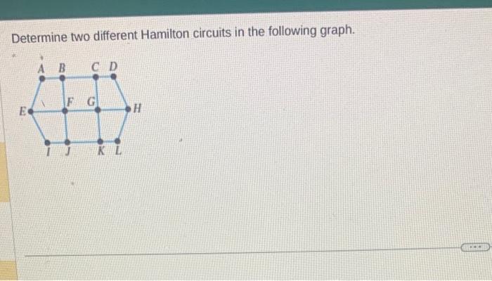 Solved Determine two different Hamilton circuits in the | Chegg.com