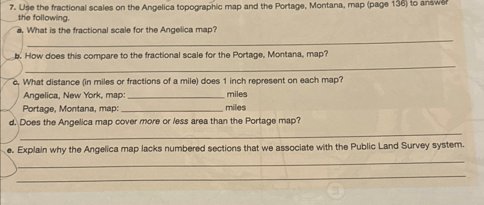 Use the fractional scales on the Angelica topographic | Chegg.com