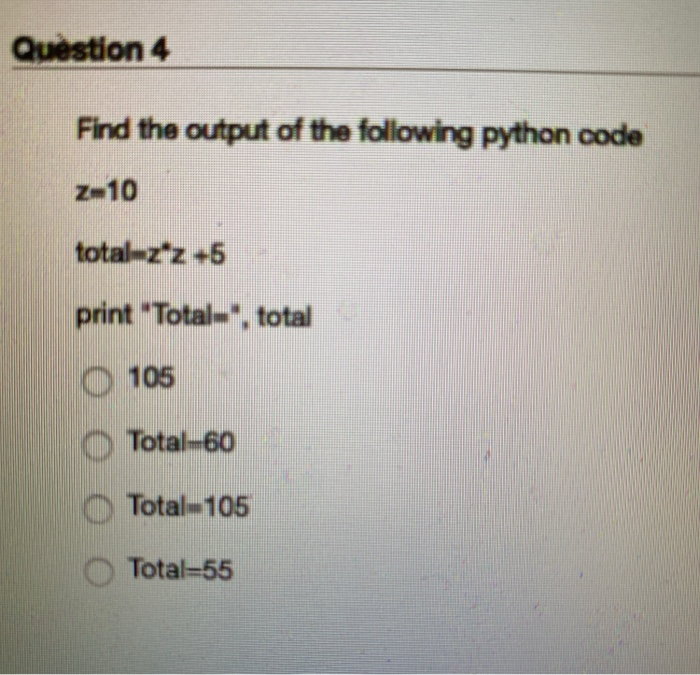 Solved Question 3 Consider the following Python fragment: | Chegg.com