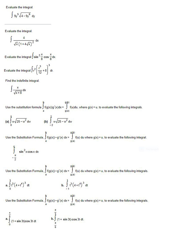 Solved Use the Substitution Formula, | Chegg.com