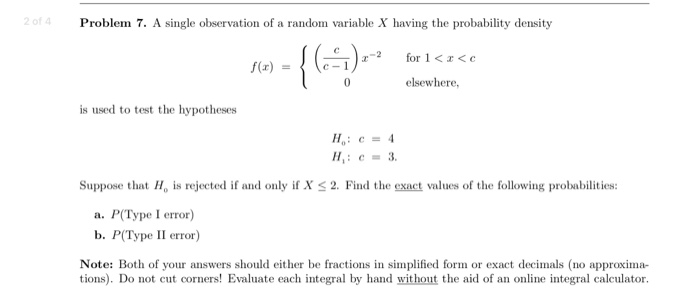 Solved Problem 7 A Single Observation Of A Random Variable 0685