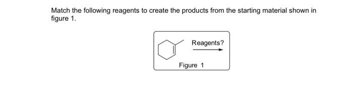 Solved Match the following reagents to create the products | Chegg.com