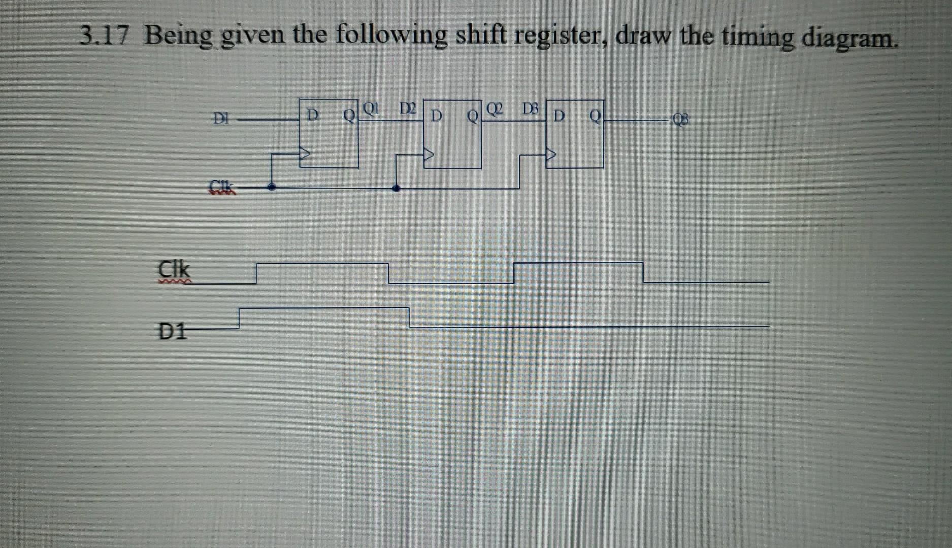 Solved 3.17 Being given the following shift register, draw | Chegg.com