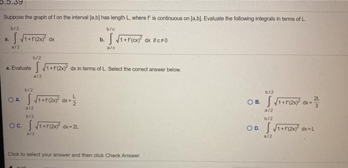 Solved What differentiable functions have an arc length on | Chegg.com